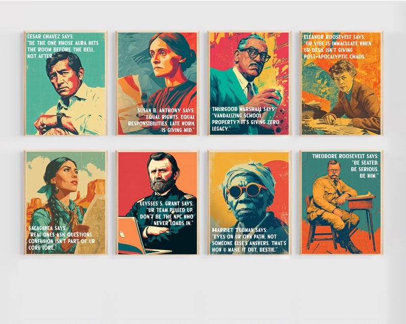 Funny US History Class Rules Posters | Social Studies Slang Bulletin ...