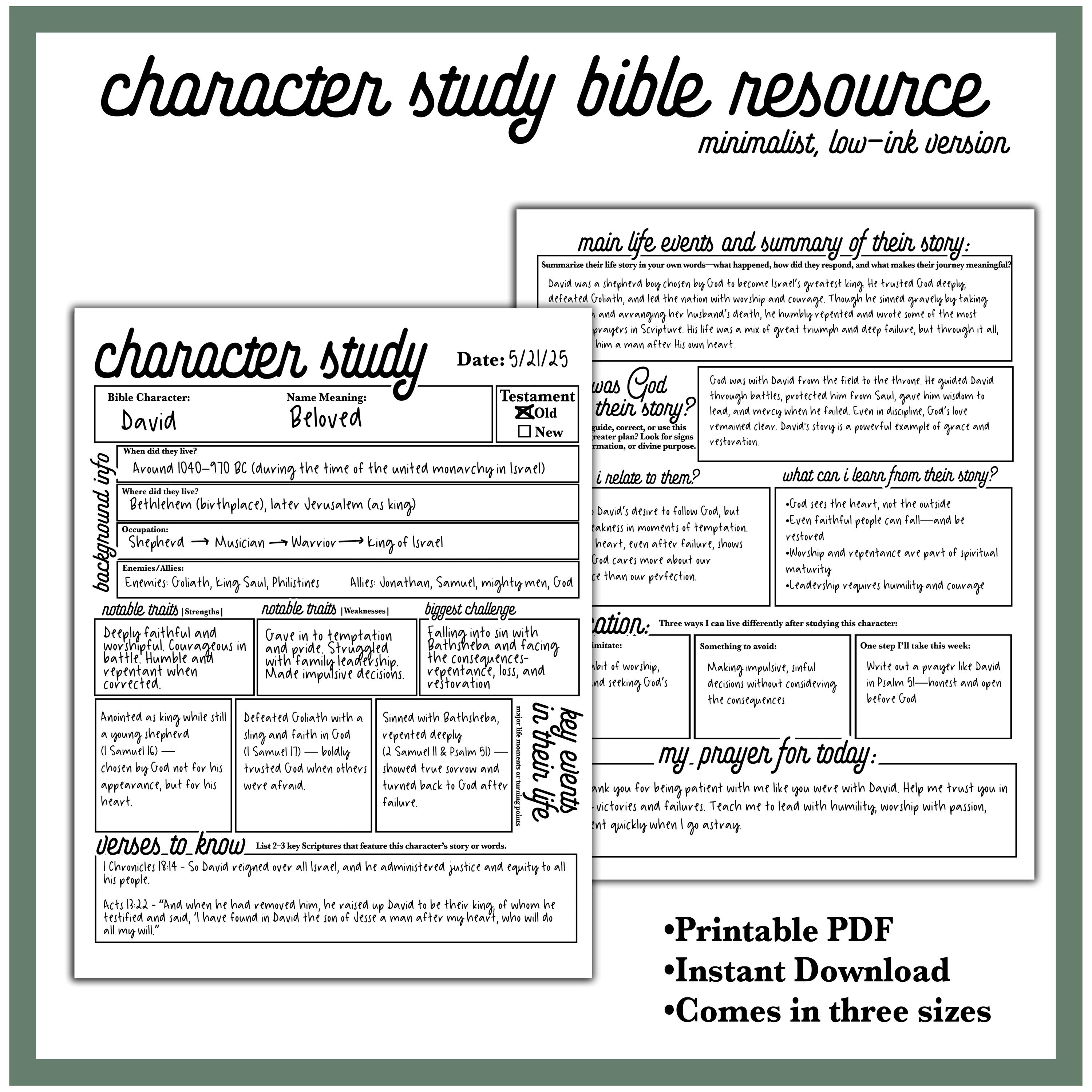 Digital Bible Study Essentials Bundle | Verse Mapping, Character Study ...