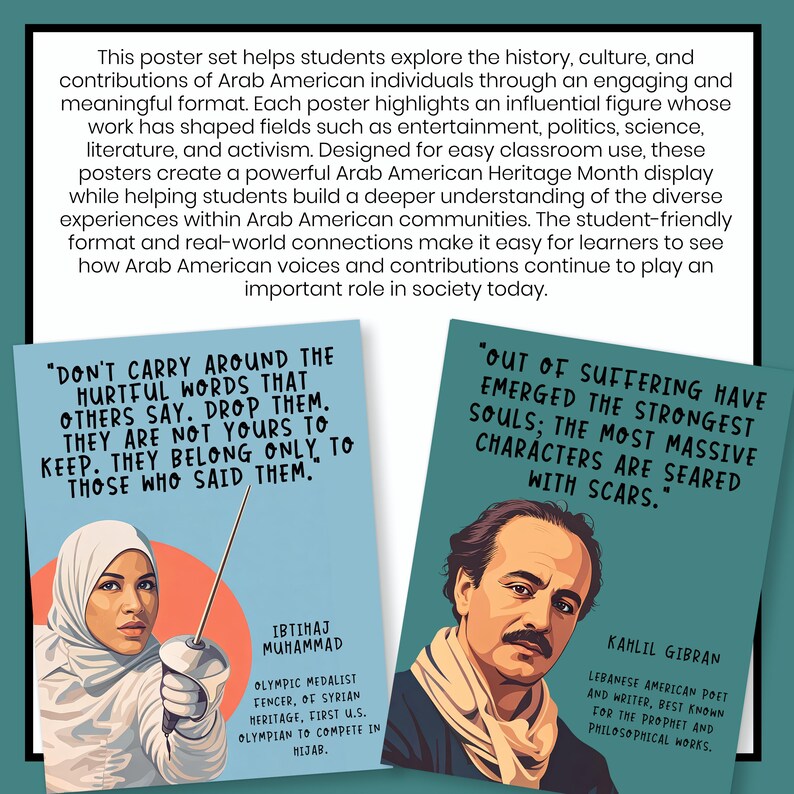 Arab American Heritage Month | Arab American Quotes Bulletin Board Mini ...