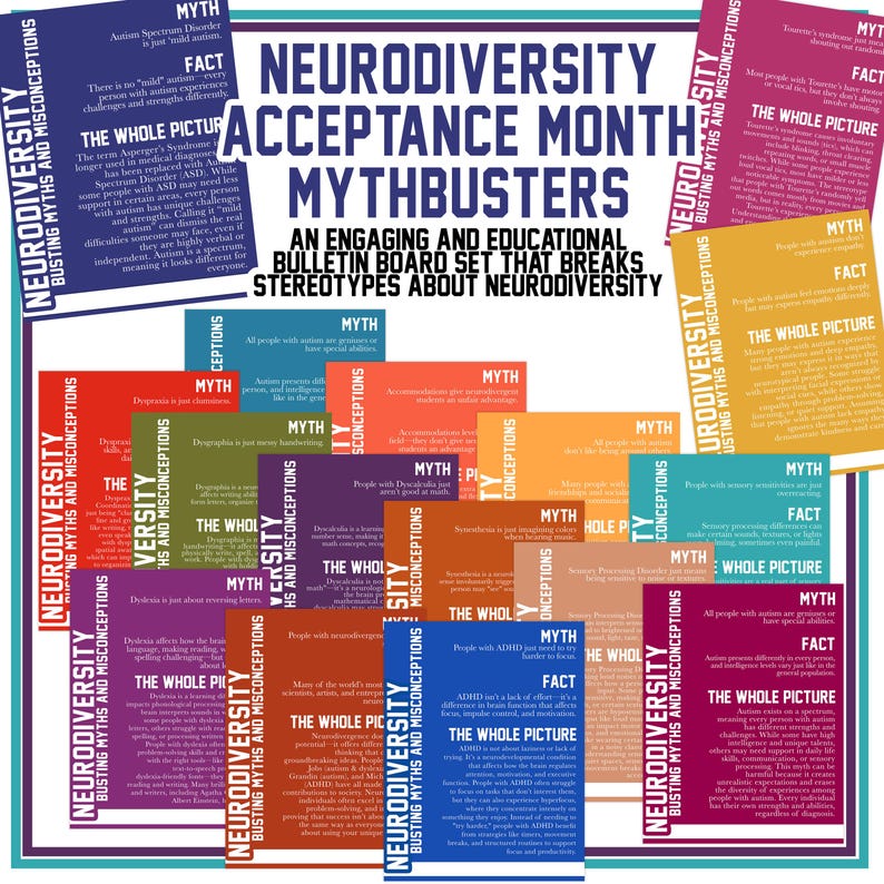 Neurodiversity Myth Vs. Fact Bulletin Board Set | Neurodiversity ...