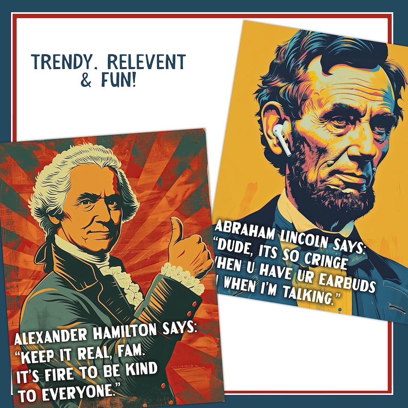 Funny US History Class Rules Posters | Social Studies Slang Bulletin ...
