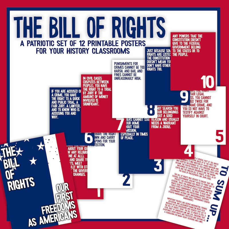 Bill of Rights Poster - Etsy