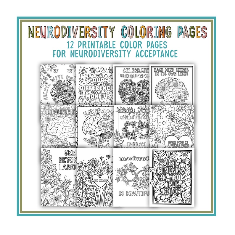 Neurodiversity Awareness Month Coloring Pages | Autism Acceptance ...