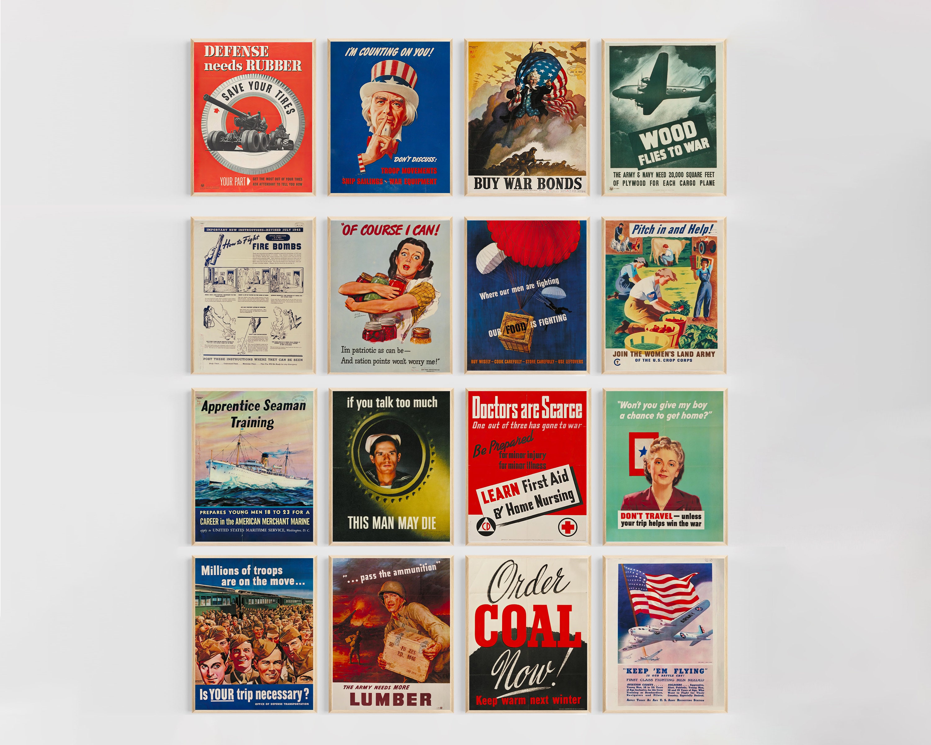 Vintage WW2 Propaganda Posters | WWII Printable Poster Bundle | US ...