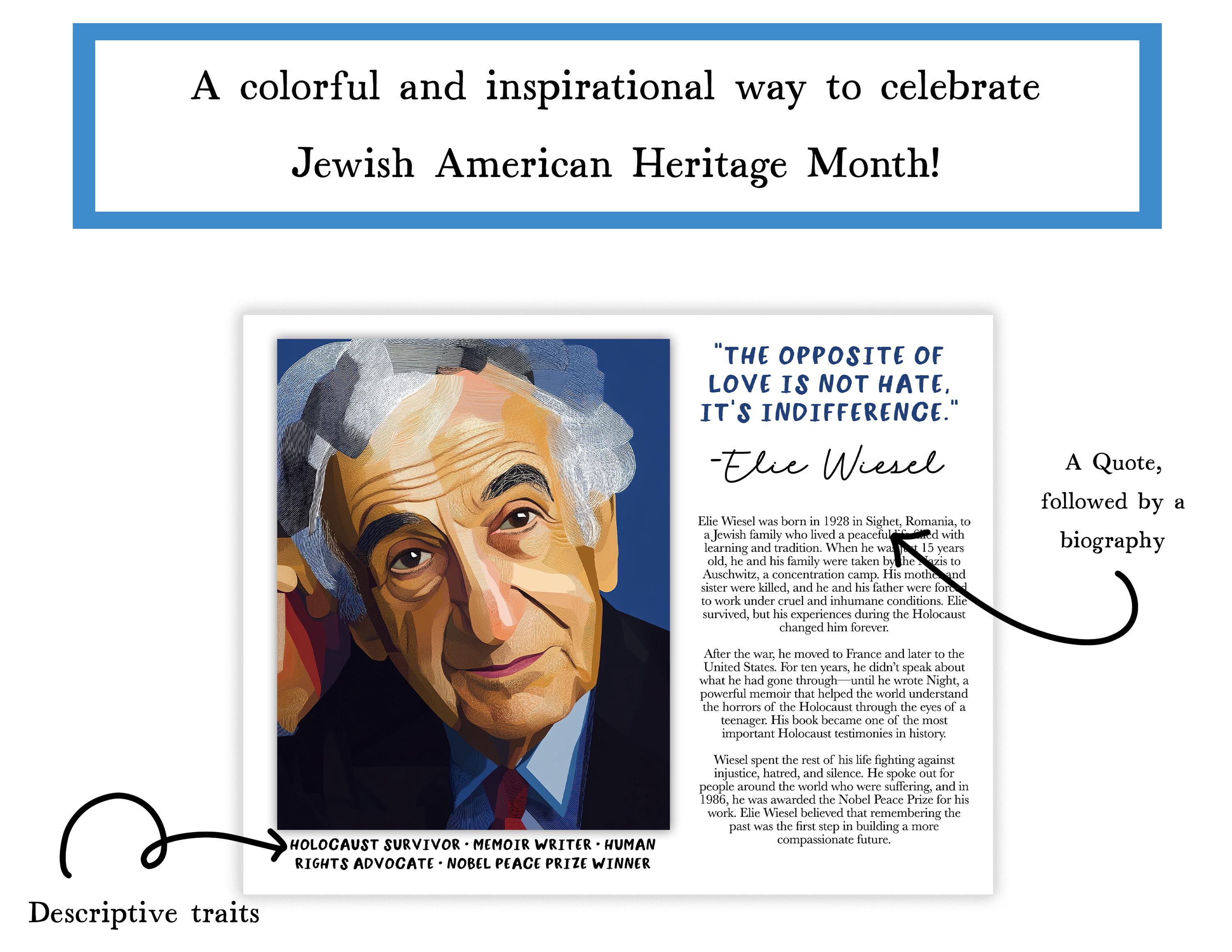 Jewish American Heritage Month Poster Set | 16 Inspiring Jewish ...