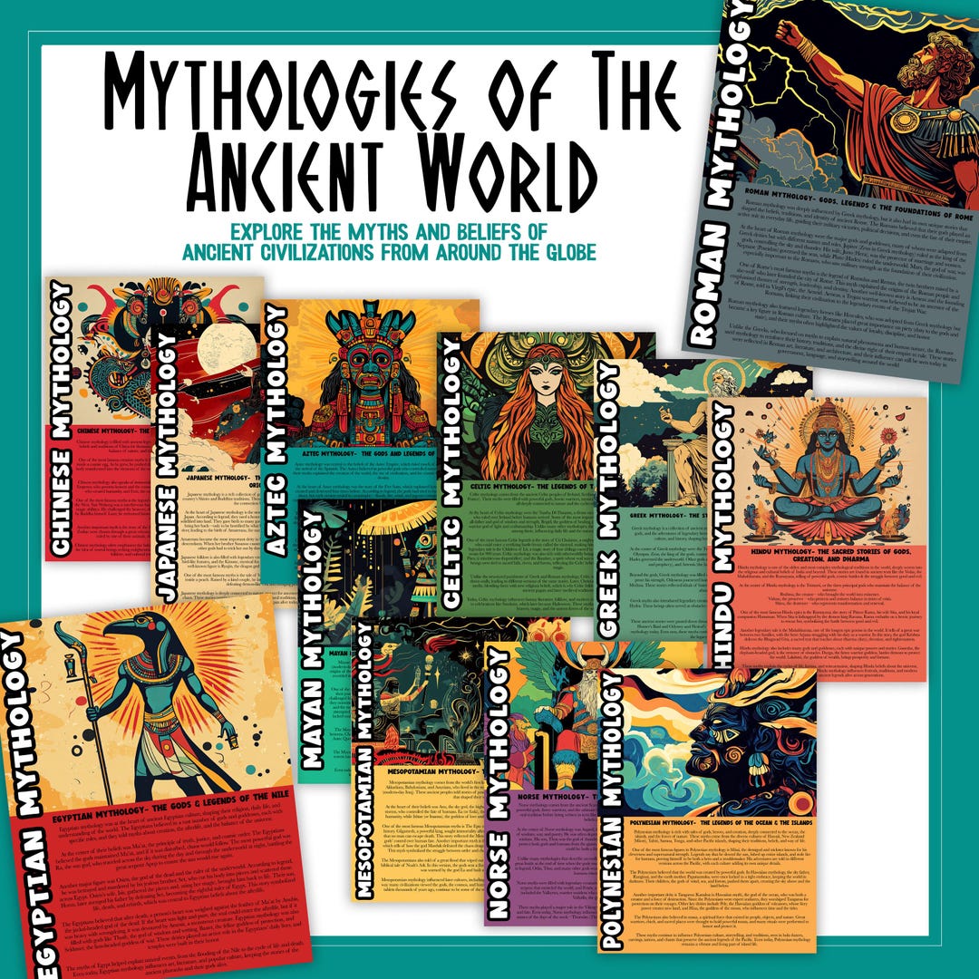 Ancient Mythology Bulletin Board | Mythologies Poster Set | Cultures ...