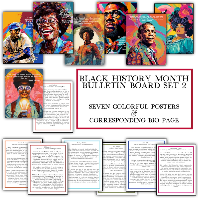 Black History Bulletin Board Kit | Black History Month Posters | Civil ...