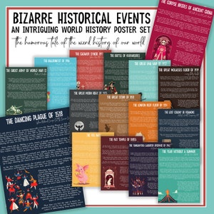 World History Bizarre Events Bulletin Board Set | Funny Ap World Weird ...