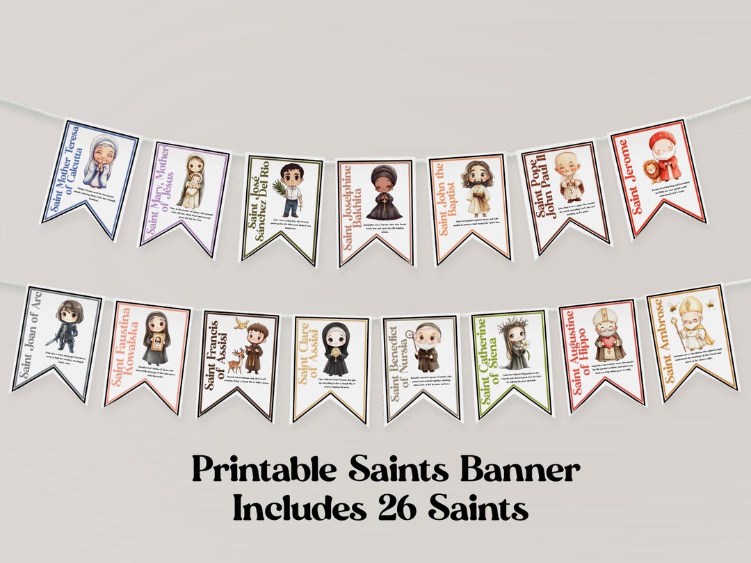 Catholic Saints Bunting | All Saints Day Printable Banner | Saint ...