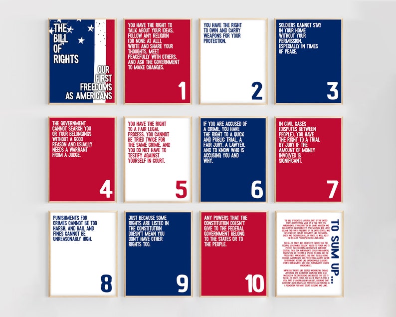 The Bill of Rights Amendments Bulletin Board | US Constitution ...