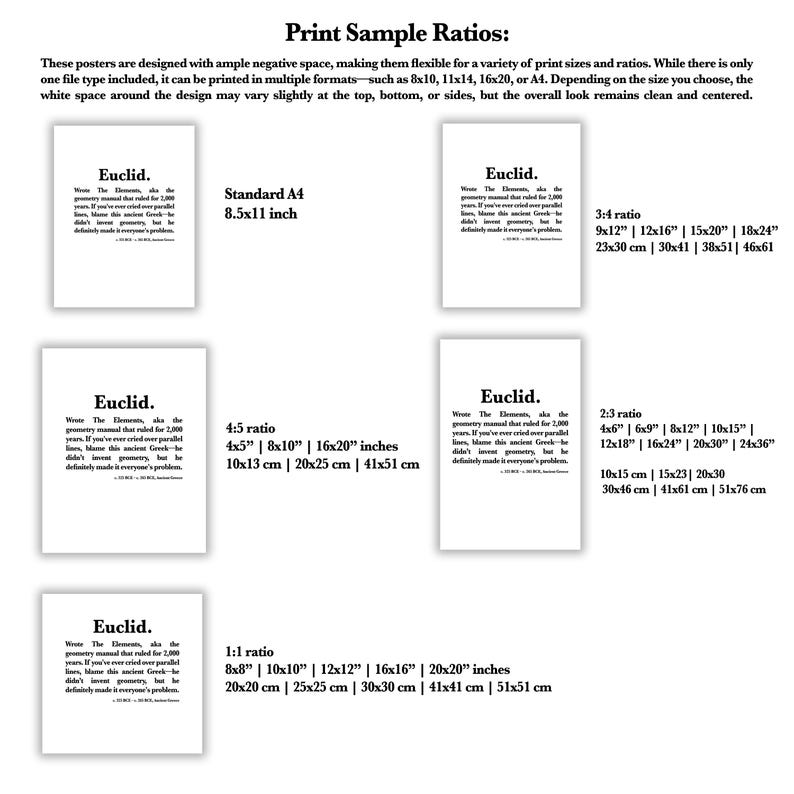 Funny Mathematician Bulletin Board Posters | Minimalist Math Teacher ...