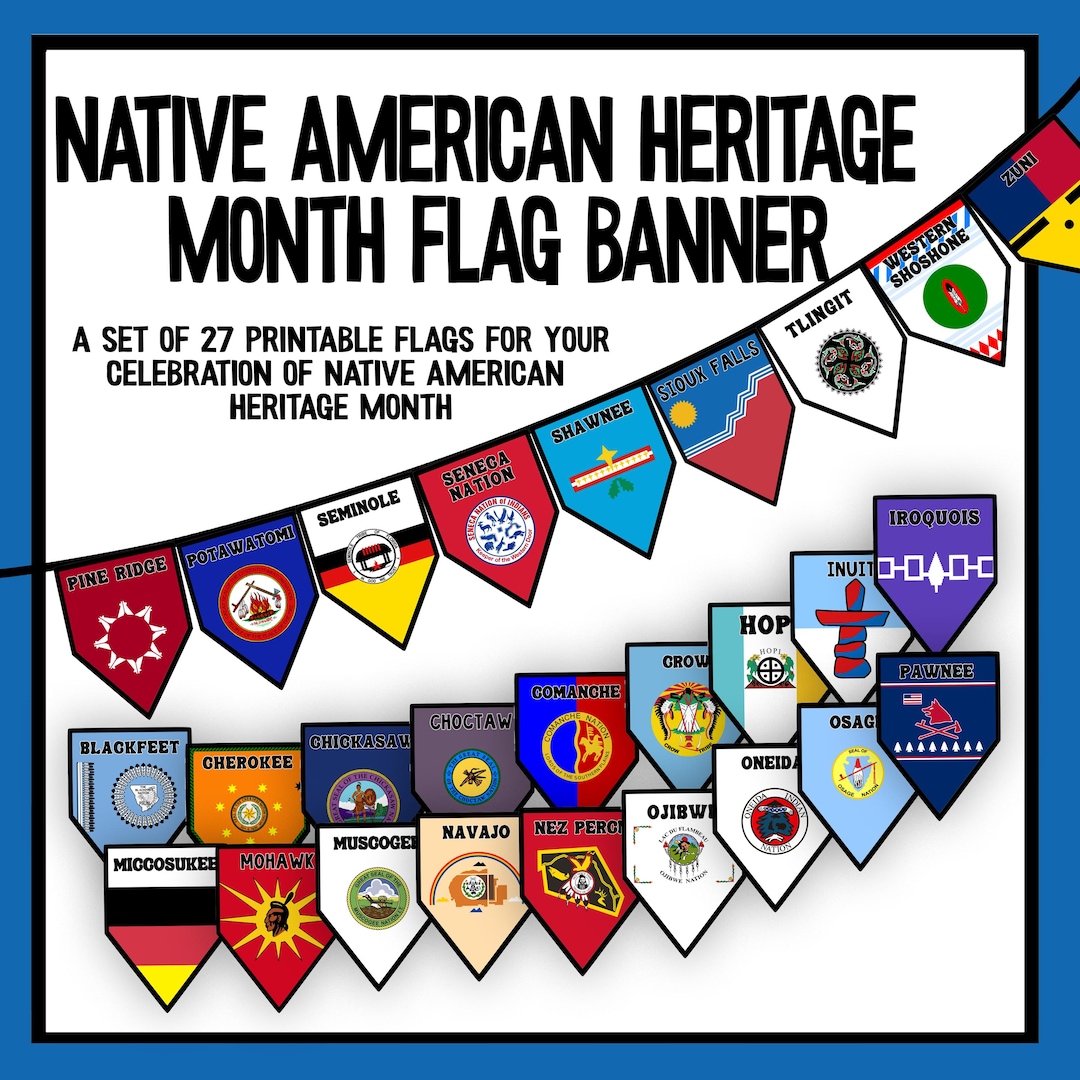Native American Heritage Month Flag Pennant | American Indian History ...