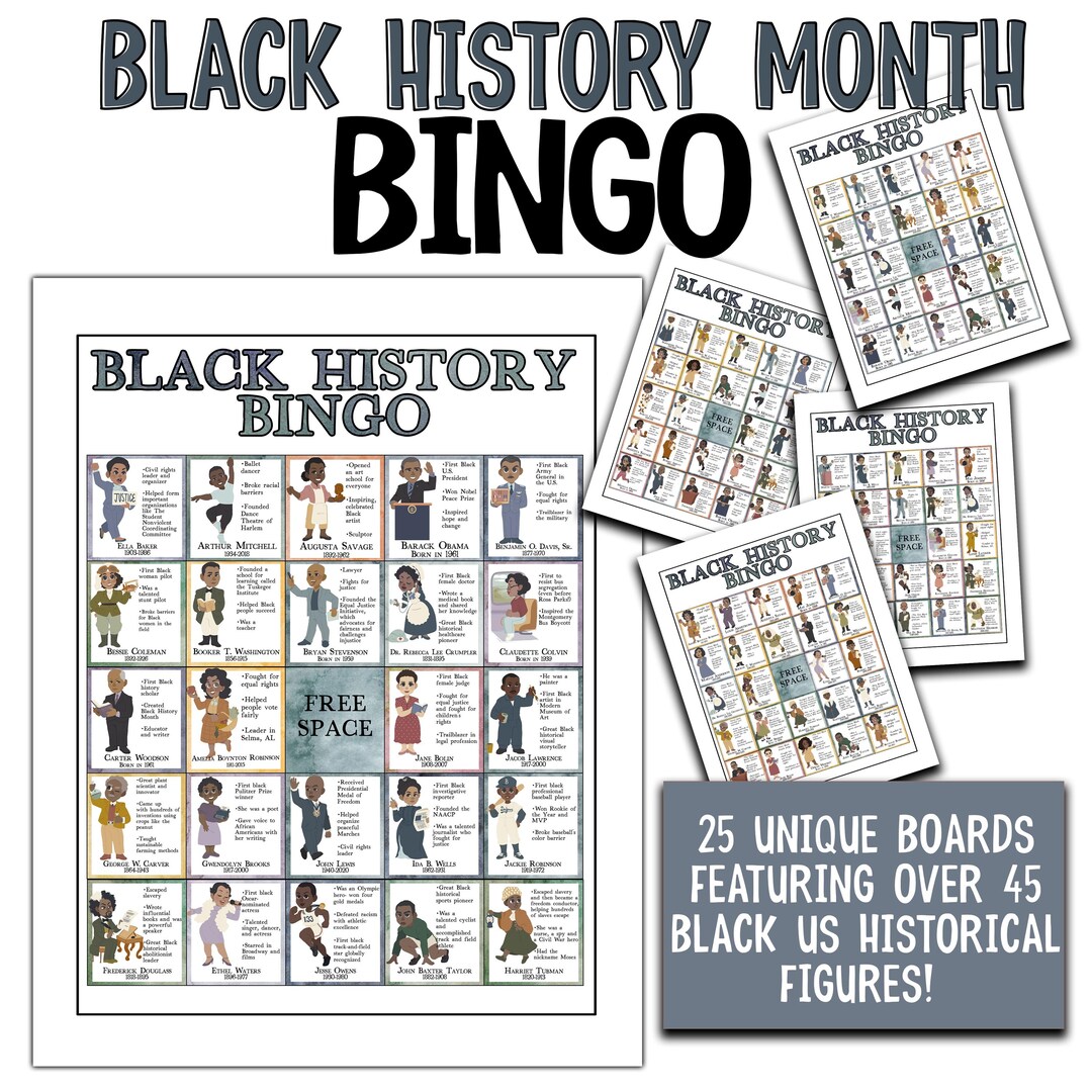 Black History Bingo Cards | Black History Month Games | US Black ...