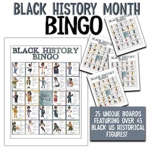 Black History Bingo Cards | Black History Month Games | US Black ...