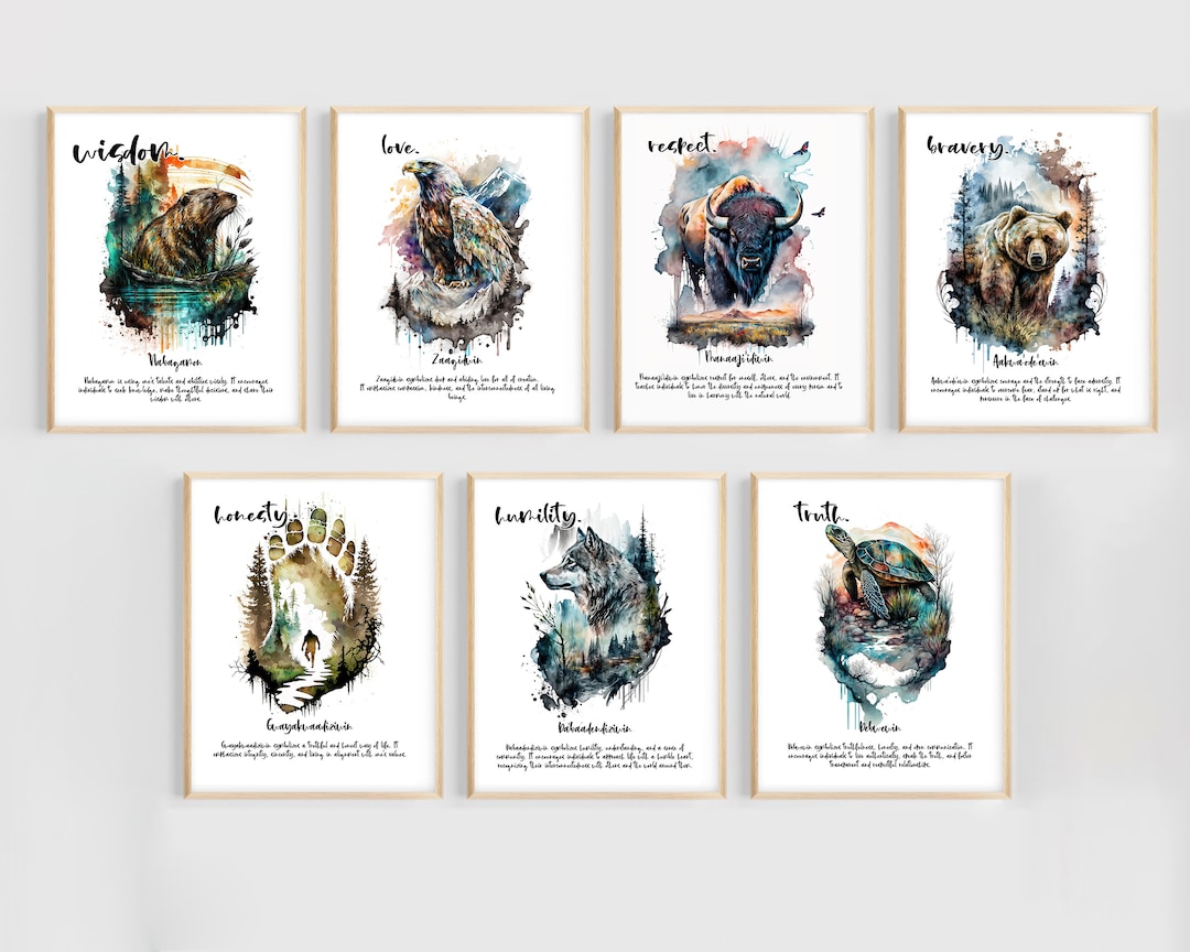 7 Sacred Teachings Digital Artwork | Seven Grandfather Teachings ...