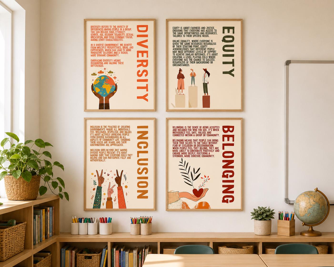Diversity Inclusion Belonging Posters | Inclusive Classroom Bulletin ...