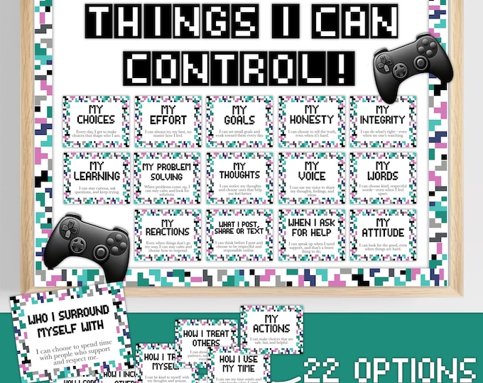 Video Game Theme Bulletin Board Kit: Growth Mindset SEL Decor (digital ...
