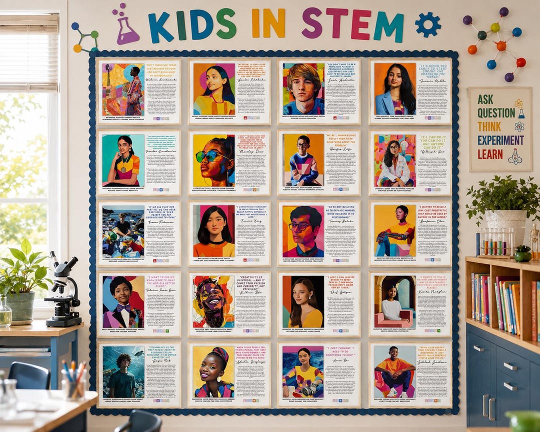 Kids in STEM and STEAM Bulletin Board Poster Set | Kid Leaders ...