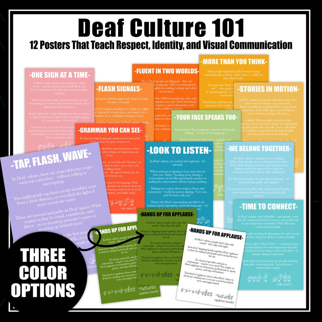 Deaf Culture 101 Posters | Deaf Awareness Month Bulletin Board Set ...