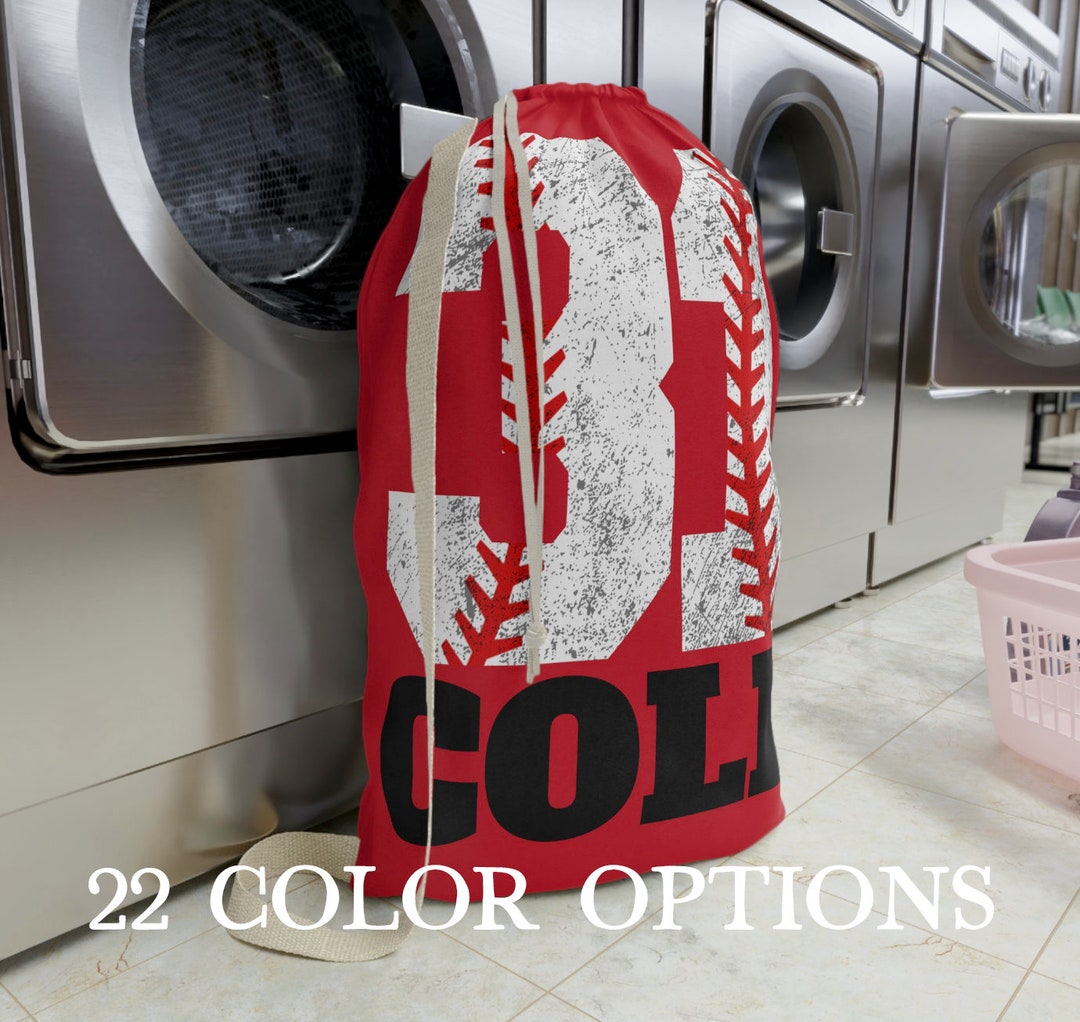 Baseball Laundry Bag Custom Number Team Player Hamper Bags Travel Team ...