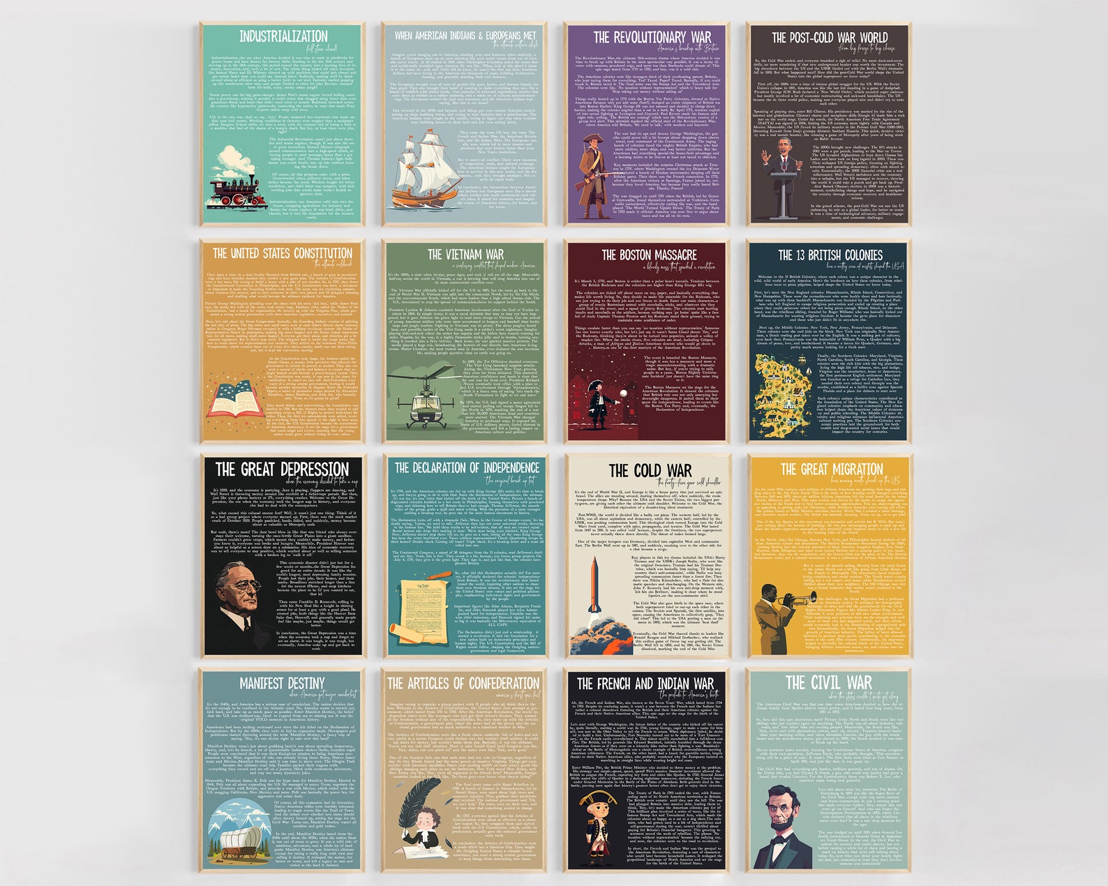 US History Bulletin Board Set | Funny Ap American APUSH Posters | High ...