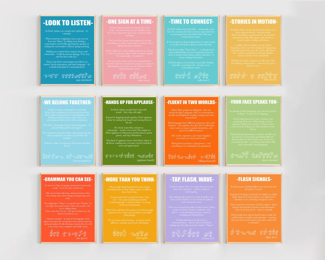 Deaf Culture 101 Posters | Deaf Awareness Month Bulletin Board Set ...