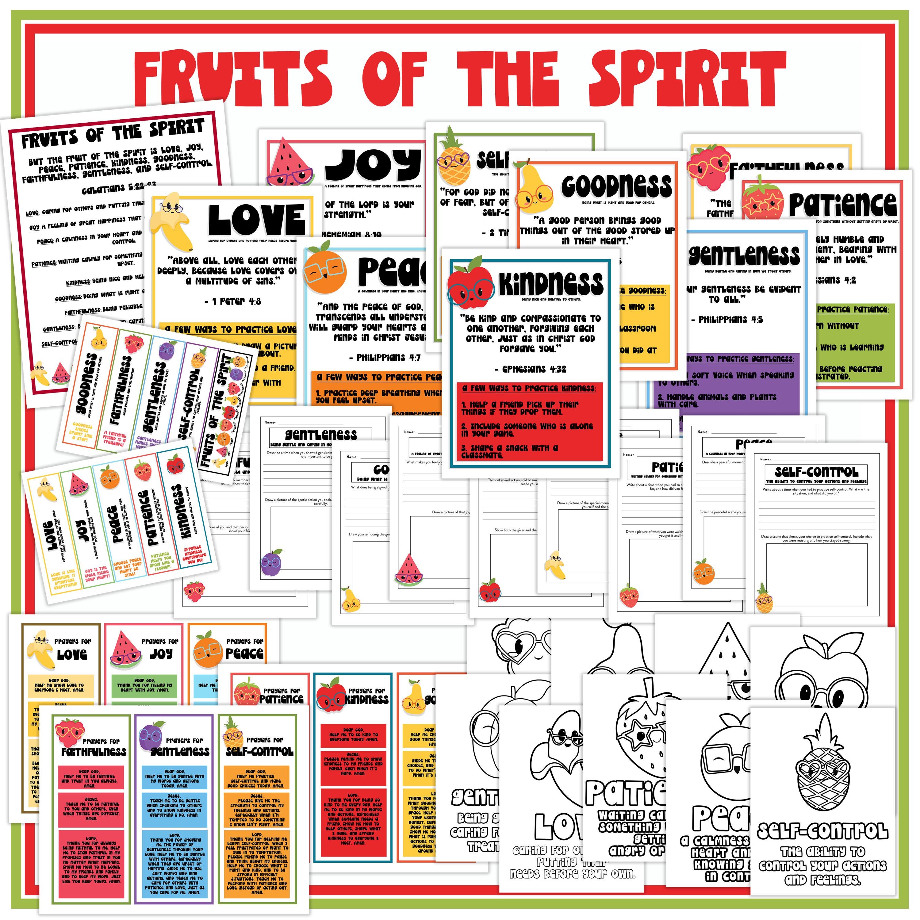 Fruits of the Spirit Printable Bundle | Christian Bible Based Bulletin ...