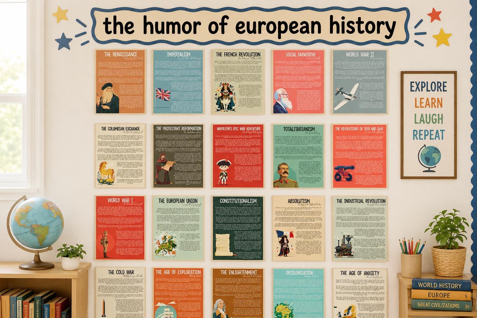 Funny European History Bulletin Board Set | AP Euro Posters | High ...