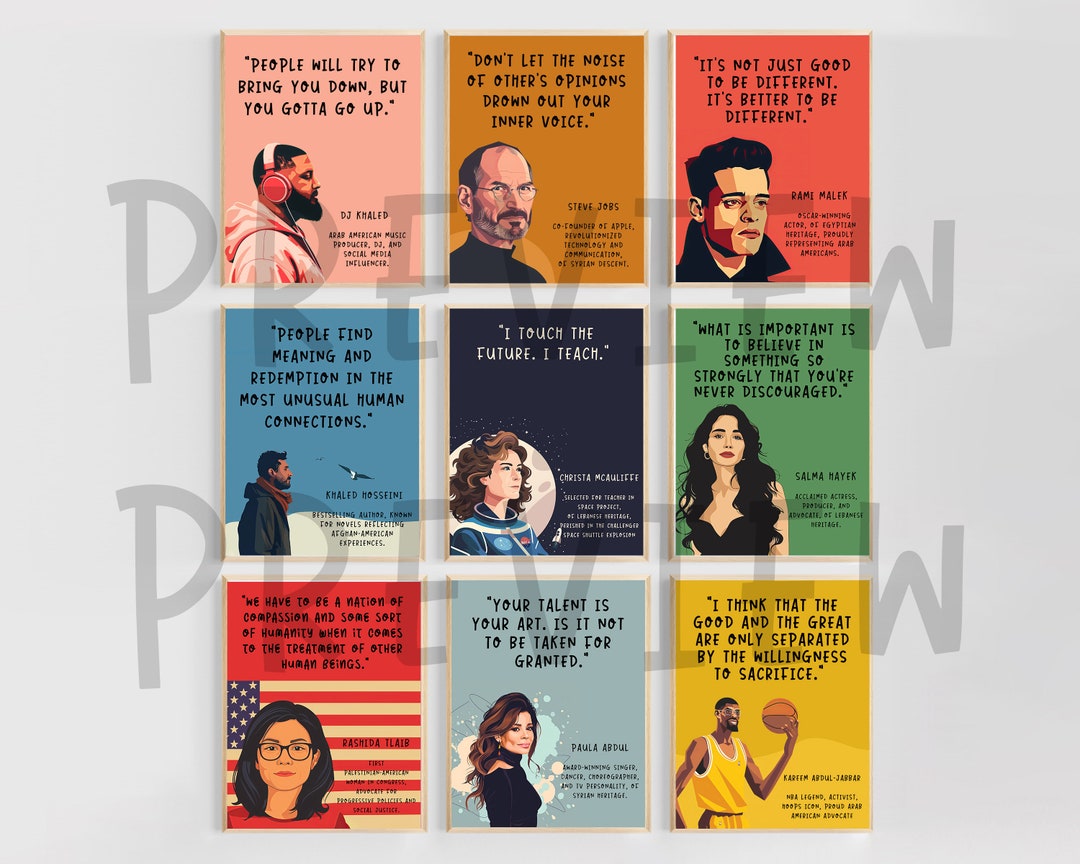 Arab American Heritage Month | Arab American Quotes Bulletin Board Mini ...