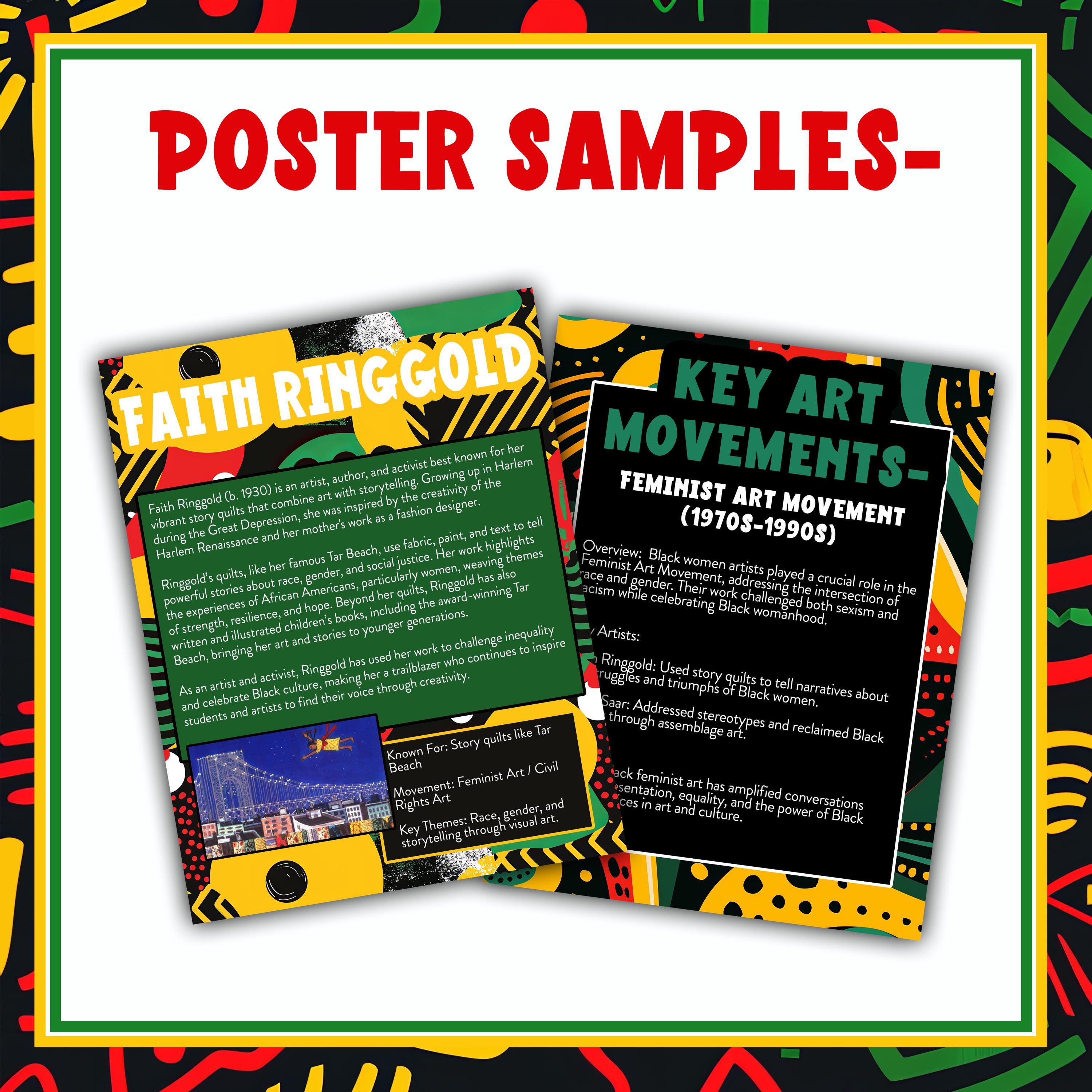 Black History Month Artist Bulletin Board | Black Art Movements Poster ...
