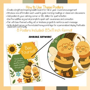 Bee Themed Growth Mindset Bulletin Board | Bee Kind SEL Digital Posters ...