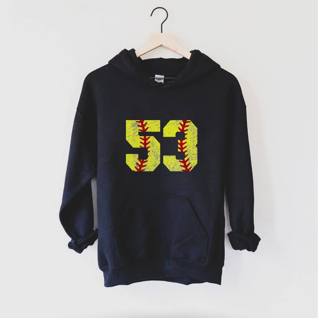 Softball Number Hoodie Custom Numbers Sweatshirt Personalized Girls ...