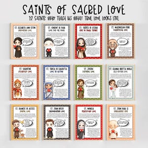 Catholic Saints Valentine Bulletin Board | Saints of Sacred Love Poster ...
