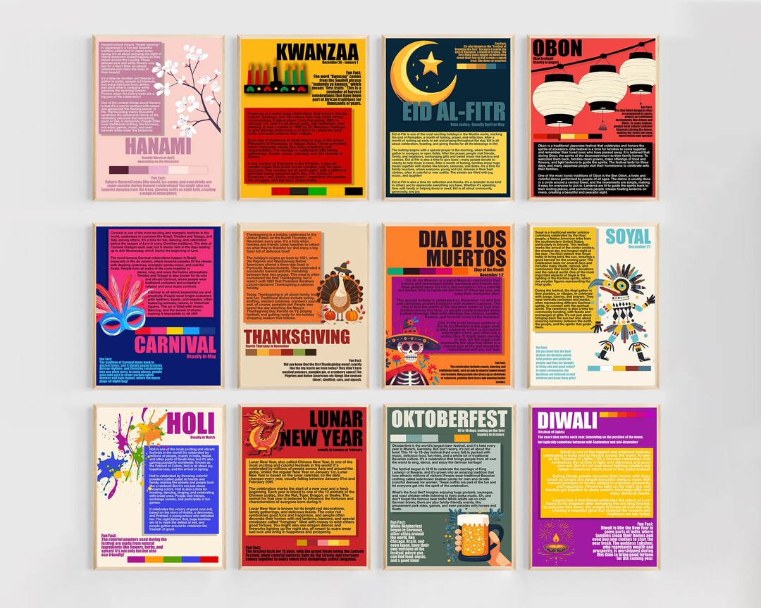 World Holidays Poster Set | Holidays Around the World Bulletin Board ...