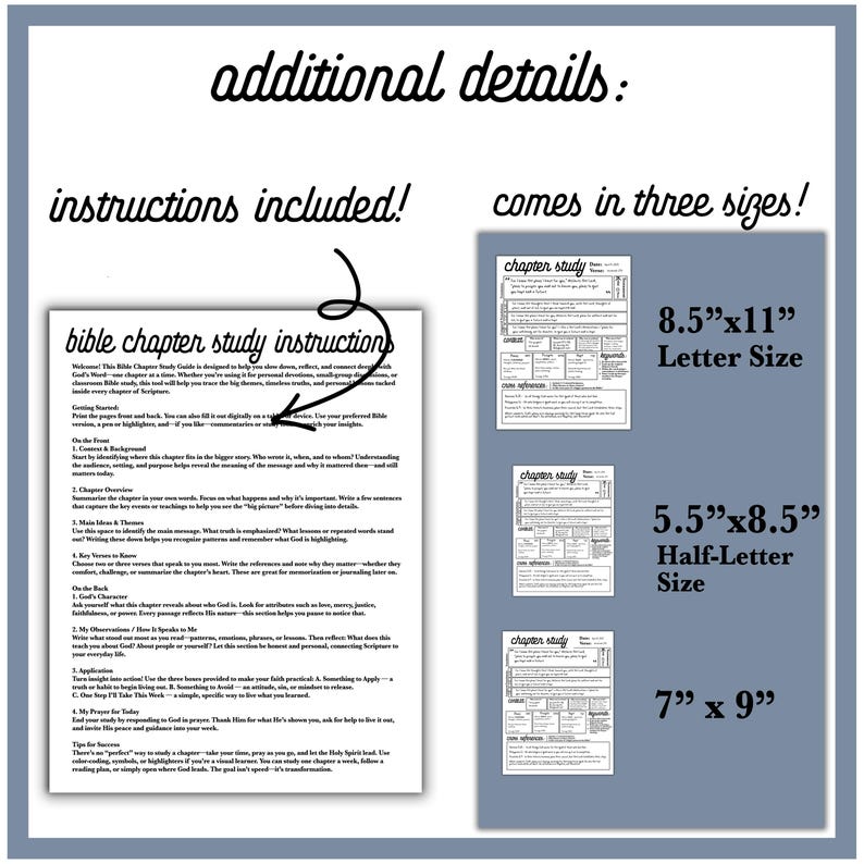 Printable Bible Chapter Study Guide | Bible Study Scripture Reflection ...