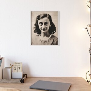 Anne Frank Art Print Women's History Digital Poster Bulletin Board Kit ...