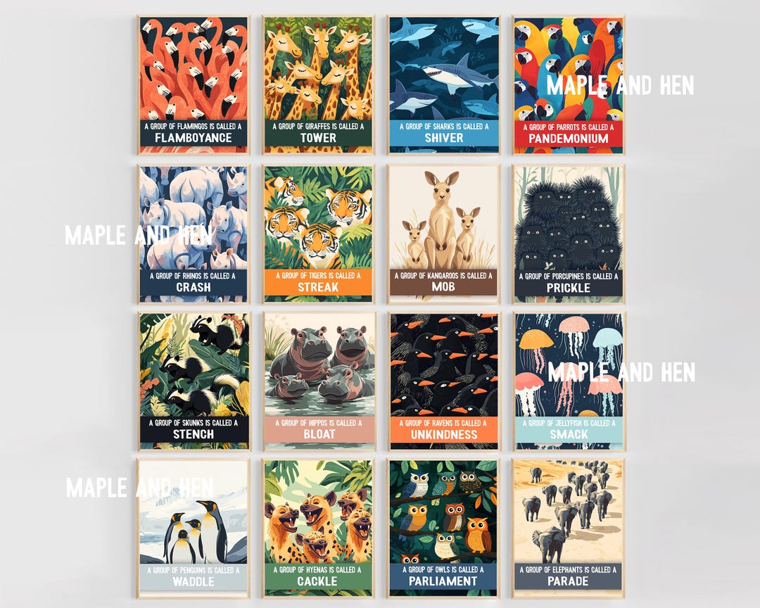 Animal Groups Bulletin Board | Funny Science Class Poster Set | Earth ...