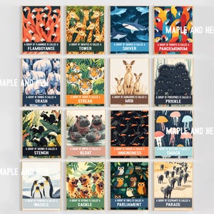 Animal Groups Bulletin Board | Funny Science Class Poster Set | Earth ...