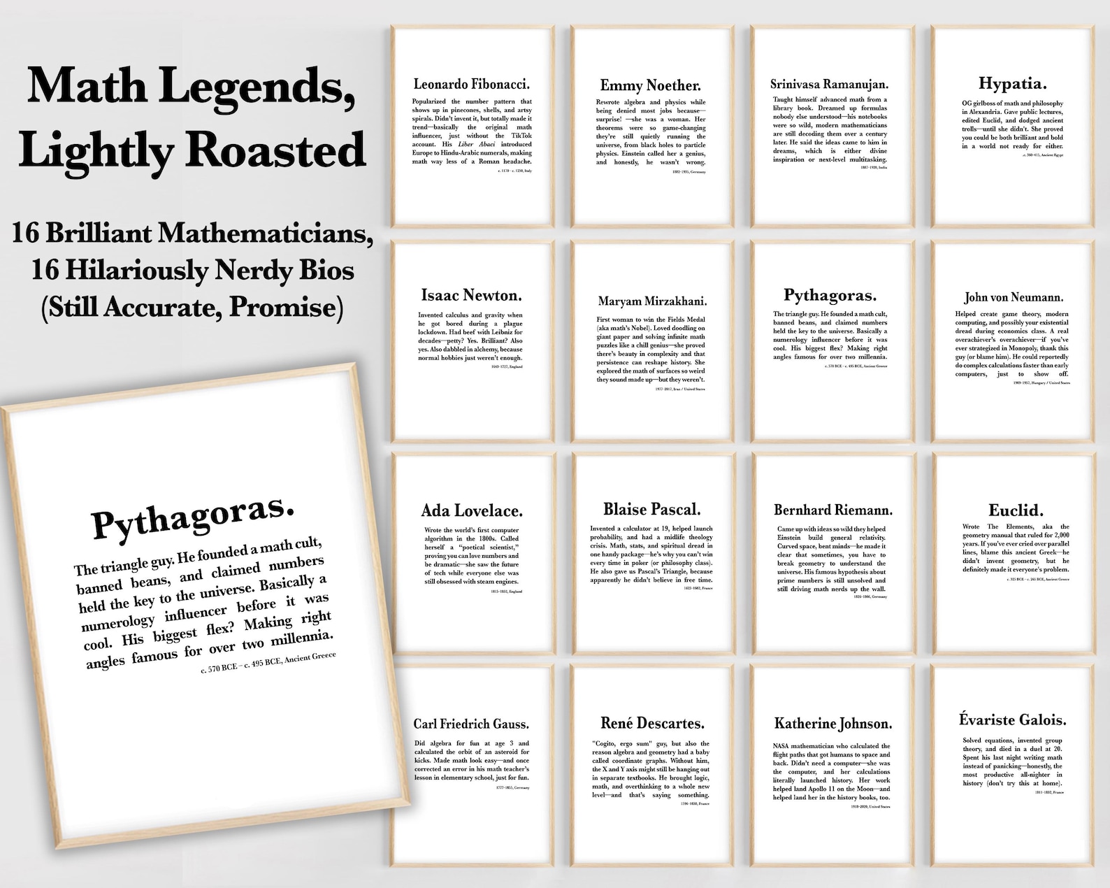 Funny Mathematician Bulletin Board Posters | Minimalist Math Teacher ...