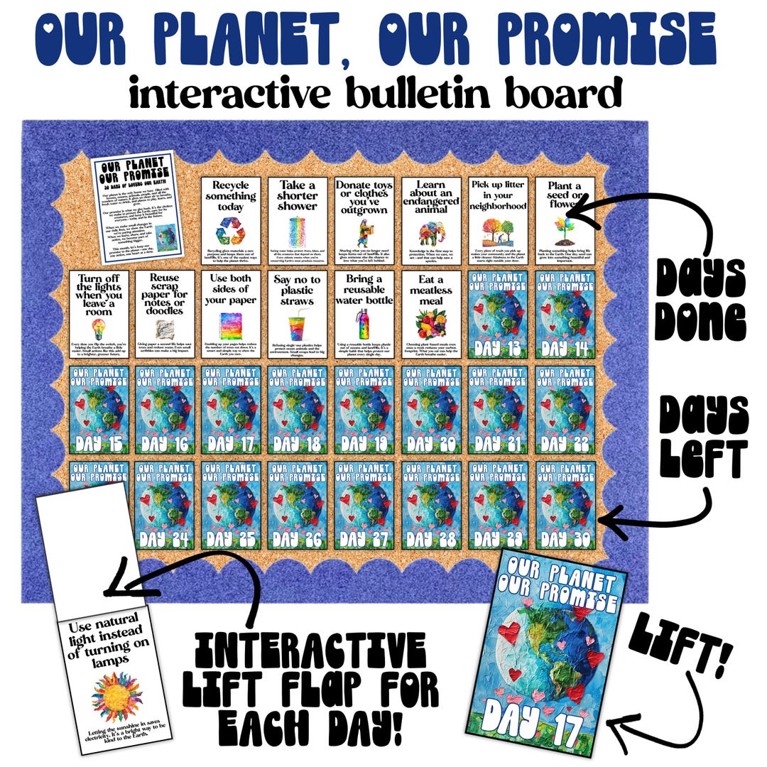 Earth Month Bulletin Board | Earth Day Interactive Poster Set ...