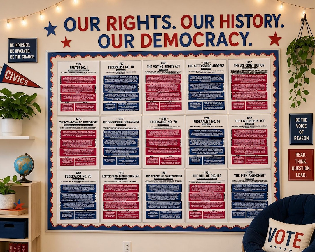 Foundational U.S. Documents Bulletin Board Posters | History & Civics ...
