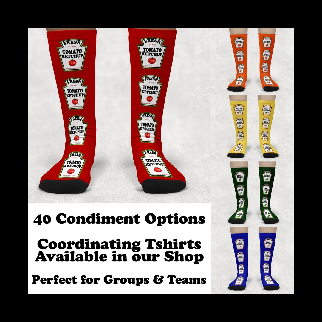 Group Condiments Socks | Matching Condiment Halloween Costume Party ...