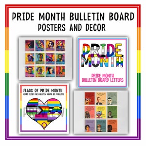 Pride Month Bulletin Board Bundle | LGBTQIA+ Leaders Printables Posters ...