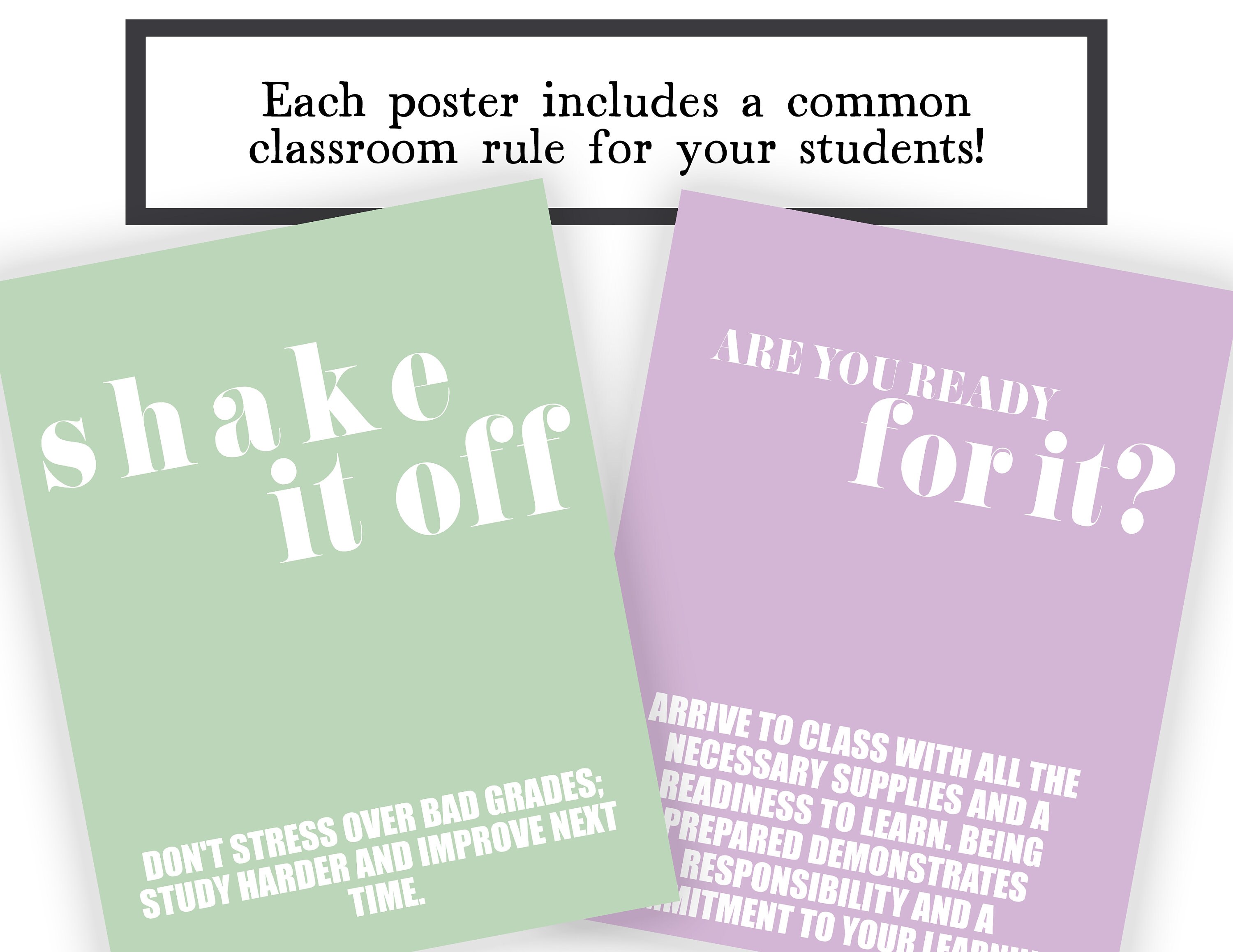 Classroom Rule Poster Set | Class Success Era Class Bulletin Board ...