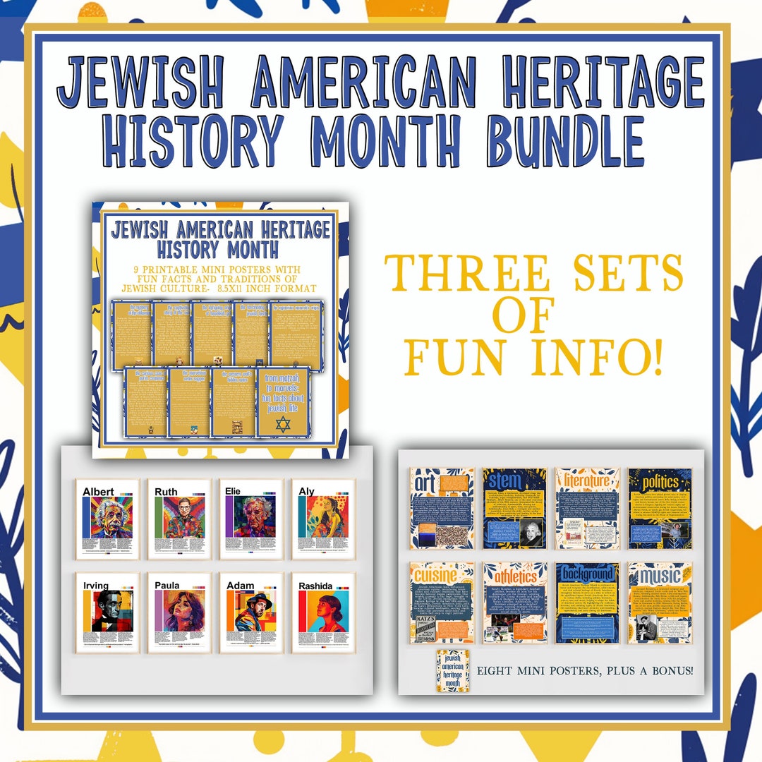 Jewish American Heritage Month Bulletin Board Set | Jewish History and ...