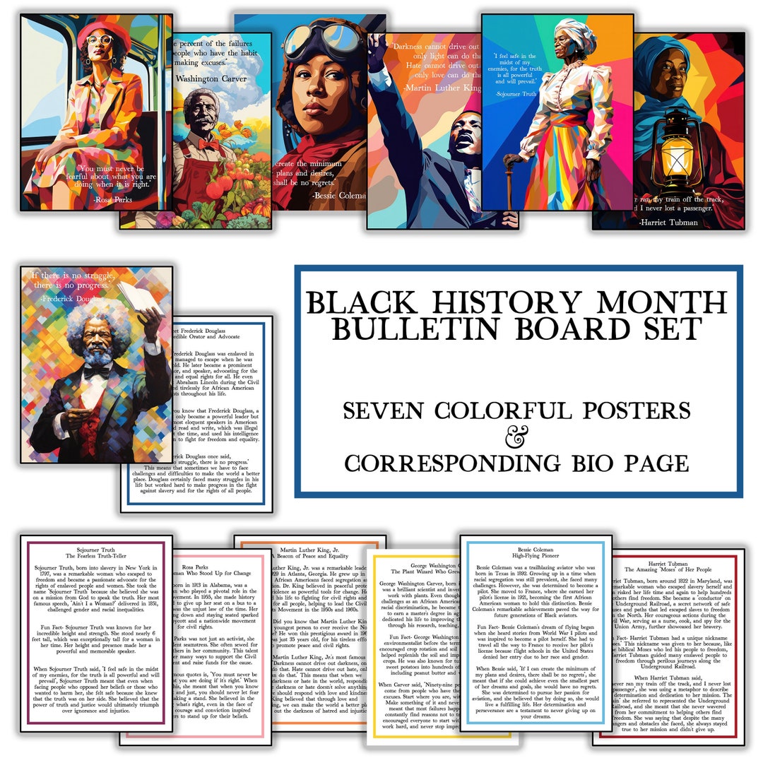 Black History Bulletin Board Kit | Black History Month Posters | Civil ...