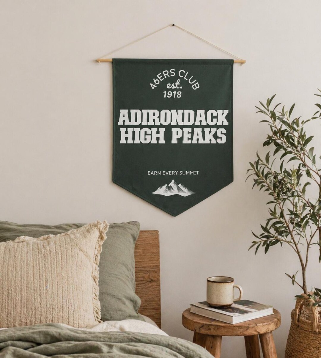 Adirondack 46ers Club Pennant | Personalized ADK 46er High Peaks Wall ...