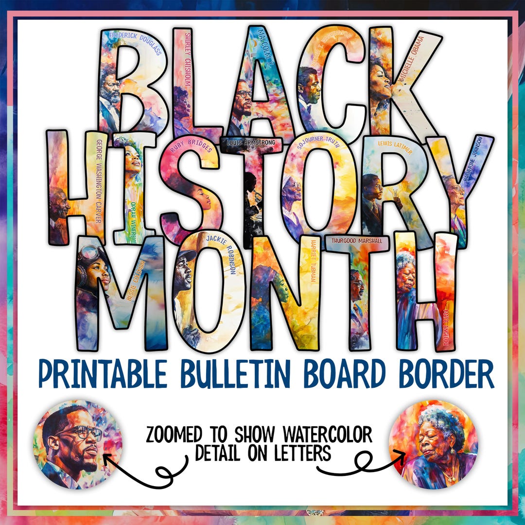 Black History Month Bulletin Board Letters | February Civil Rights ...