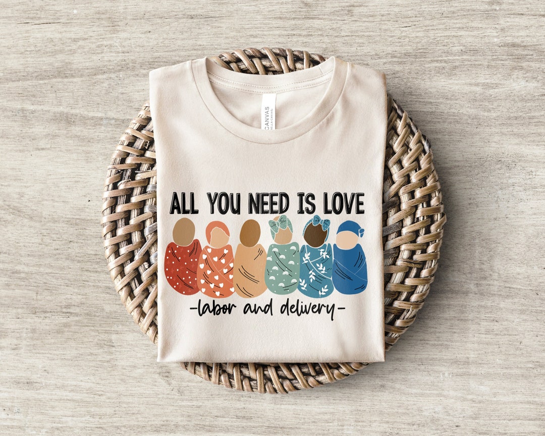 Labor and Delivery Nurse Shirt Love Rainbow L&D RN Tshirt Swaddled ...