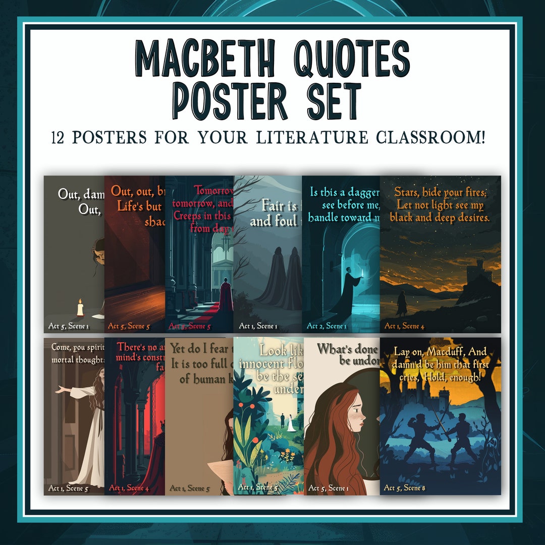 Shakespeare Macbeth Posters English Literature Bulletin Board Poster ...